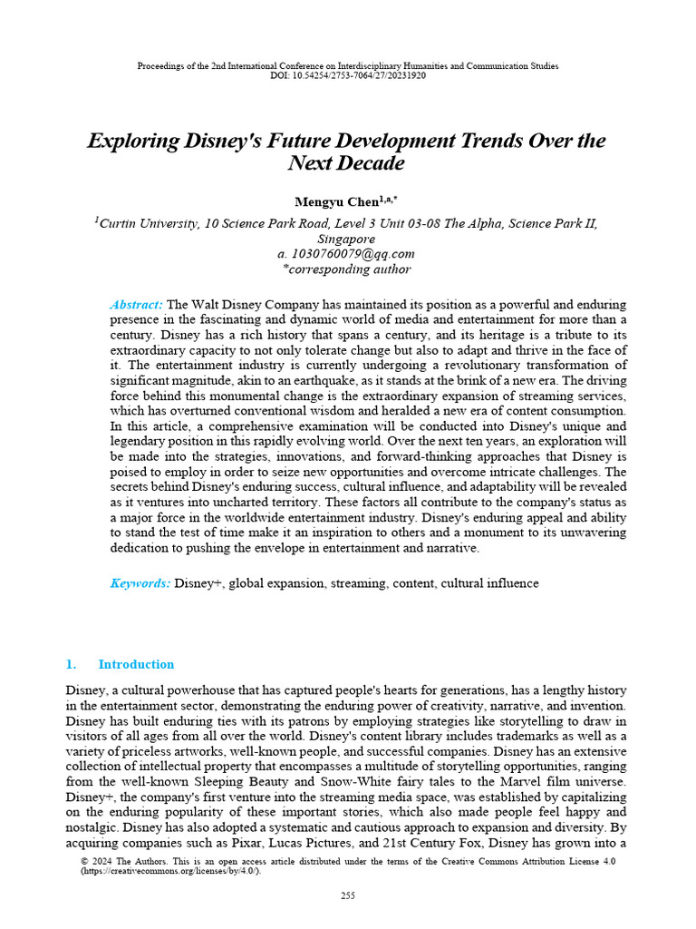 Exploring Disneys Future Development Trends Over | PDF | The Walt ...