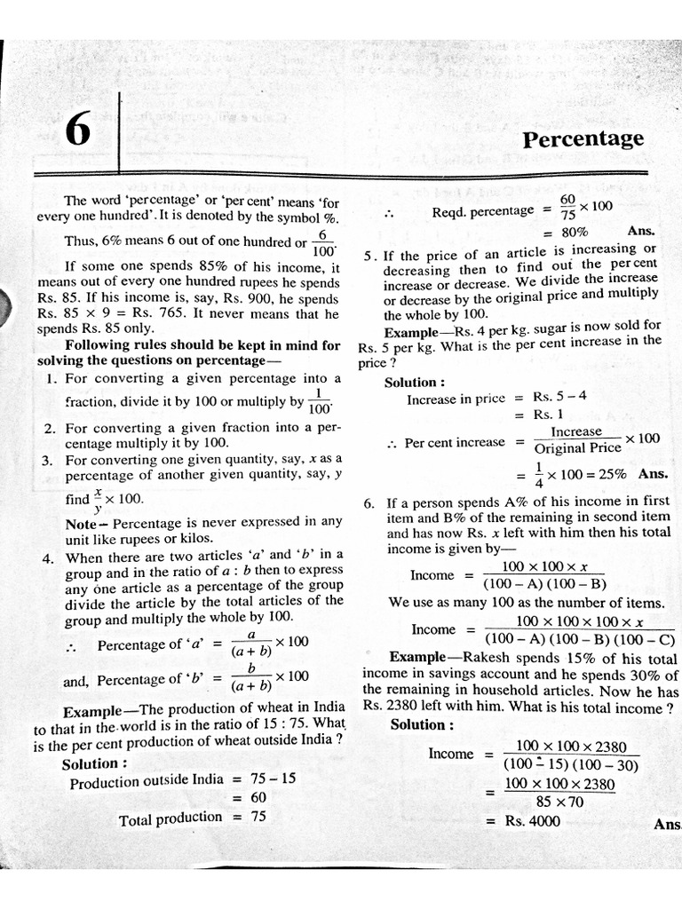 Percentage Practice Work Sheet | PDF