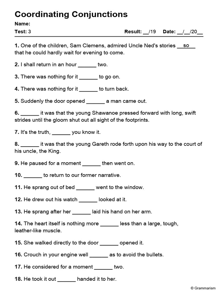 Understanding Coordinating Conjunctions | PDF