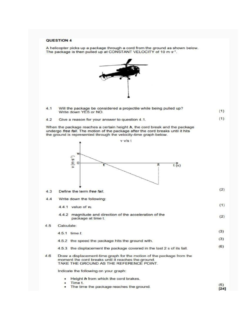 Vertical Projectile Previous Question Paper | PDF