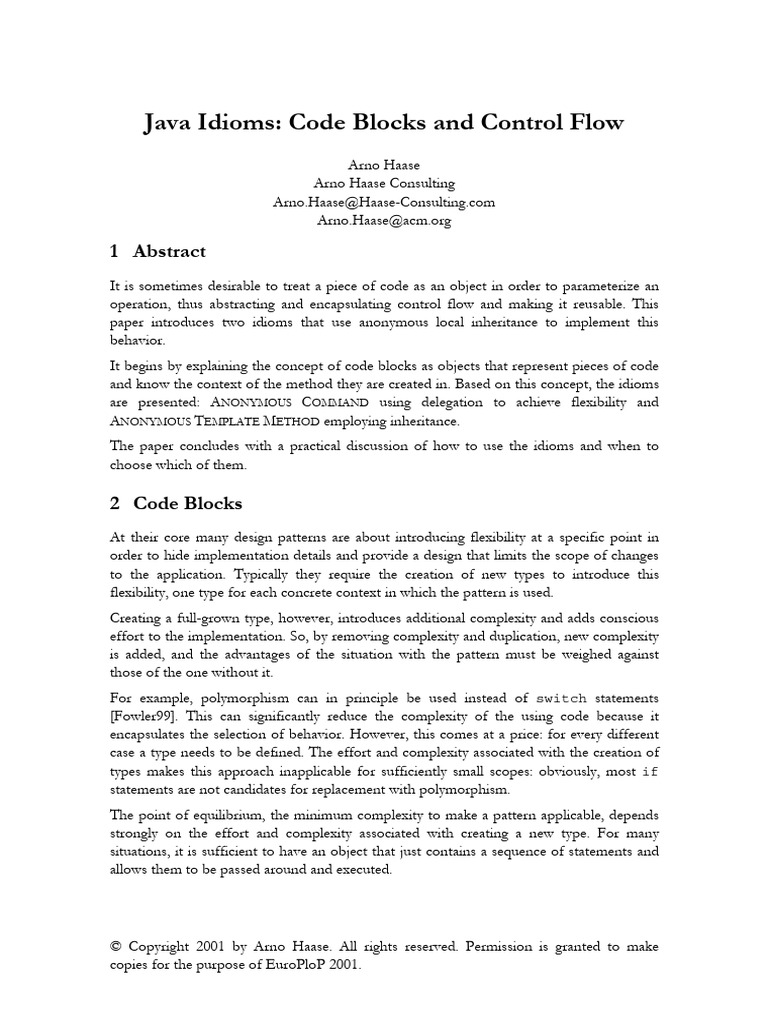 java-idioms-code-blocks-and-control-flow-1l9hxpj2g0 | PDF | Inheritance (Object Oriented ...