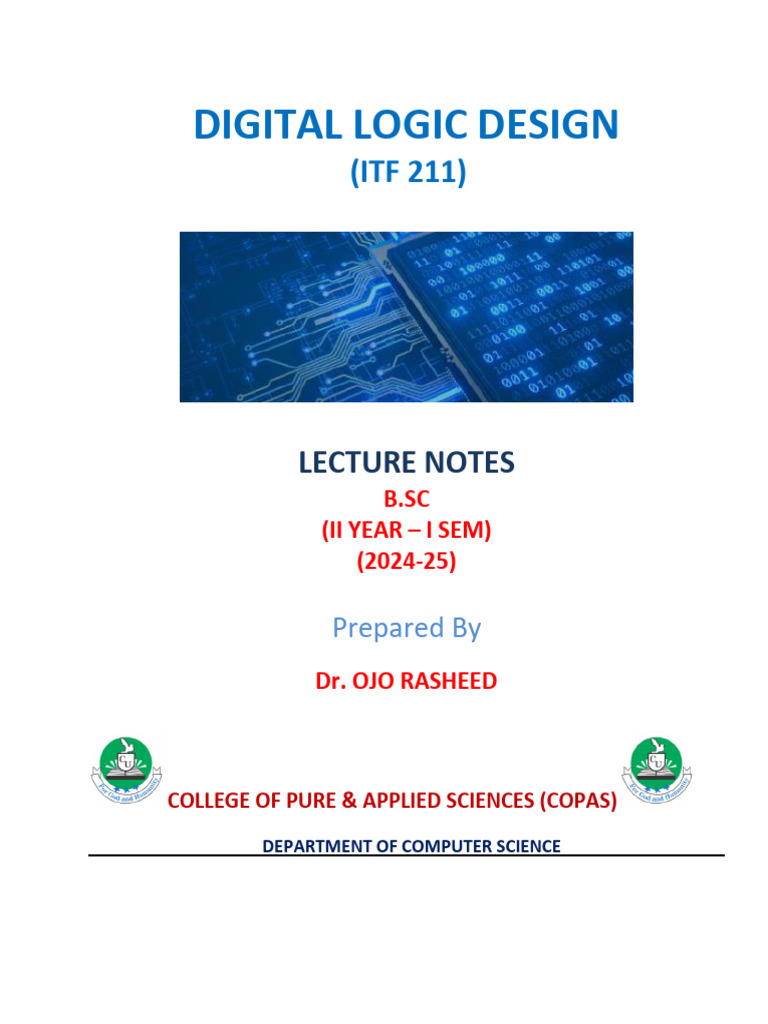 Ift 211 - Digital Logic Design - Lecture Note | PDF | Computer Engineering | Lexicology