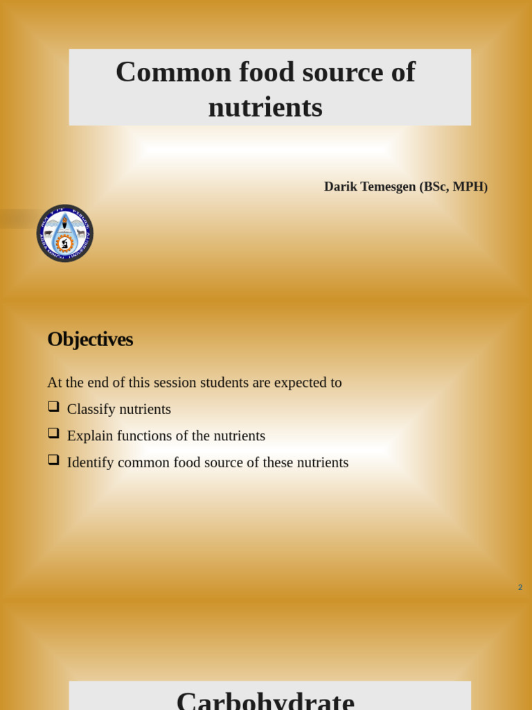 Common Food Source of Nutrients | PDF | Lipoprotein | Carbohydrates