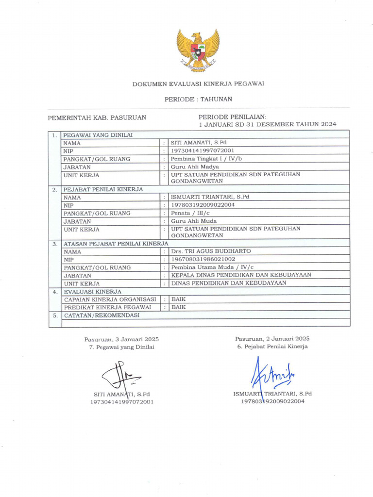 Skp Tahunan Bu Siti | PDF