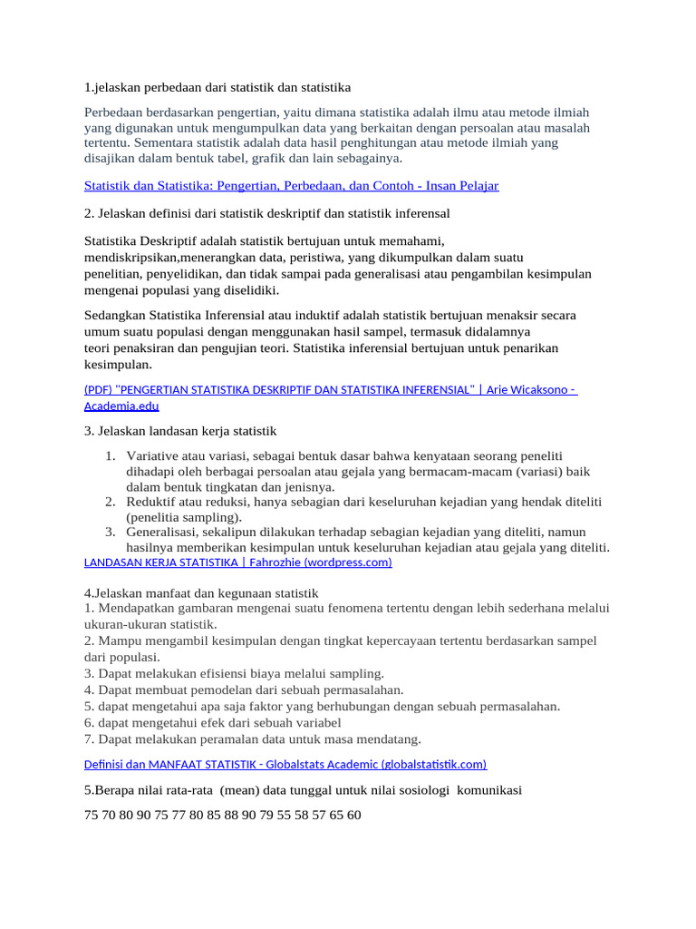 UTS STATISTIK DEO DAVID SYAH | PDF