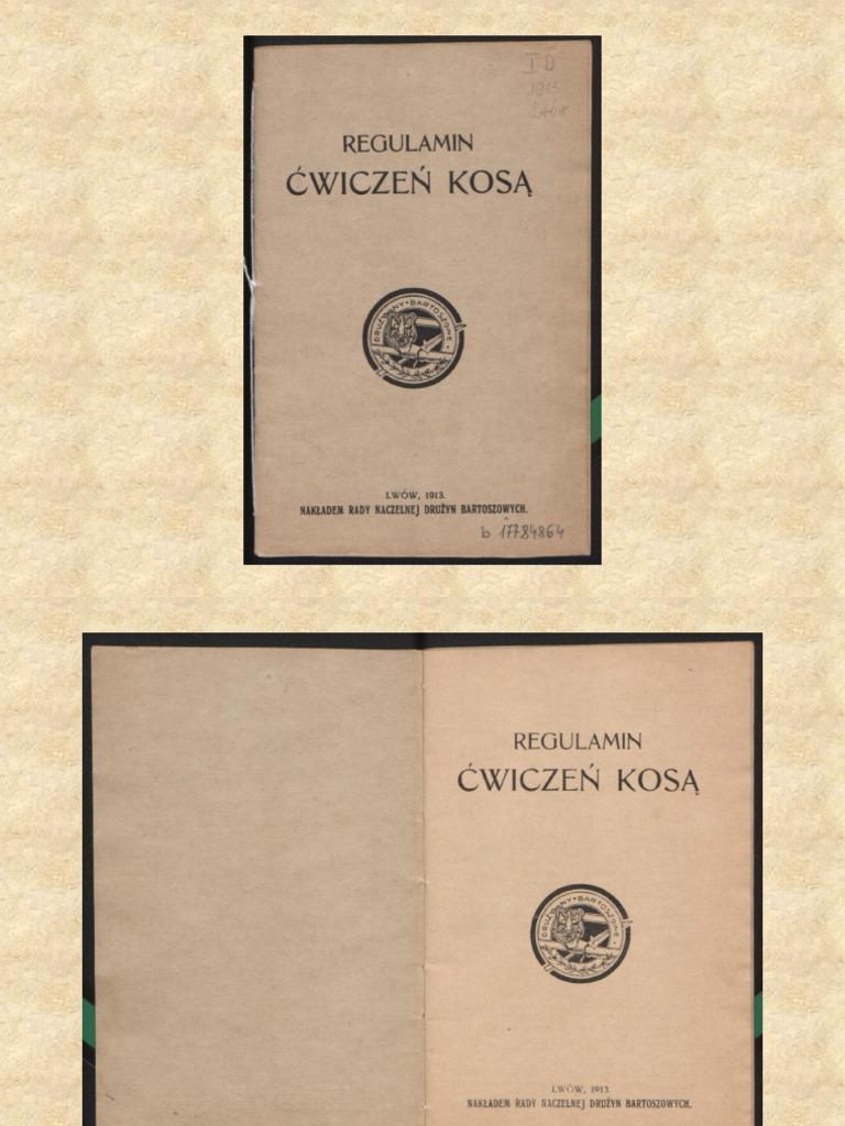 Regulamin Cwiczen Kosa 1913 | PDF