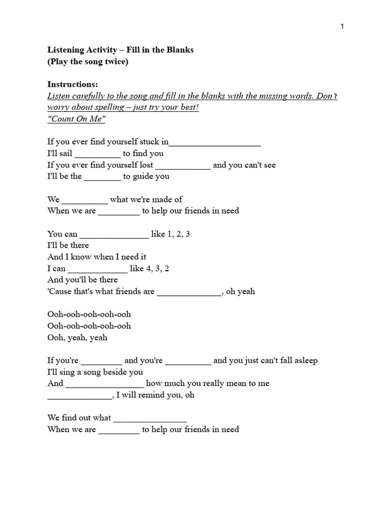 Listening Activity | PDF