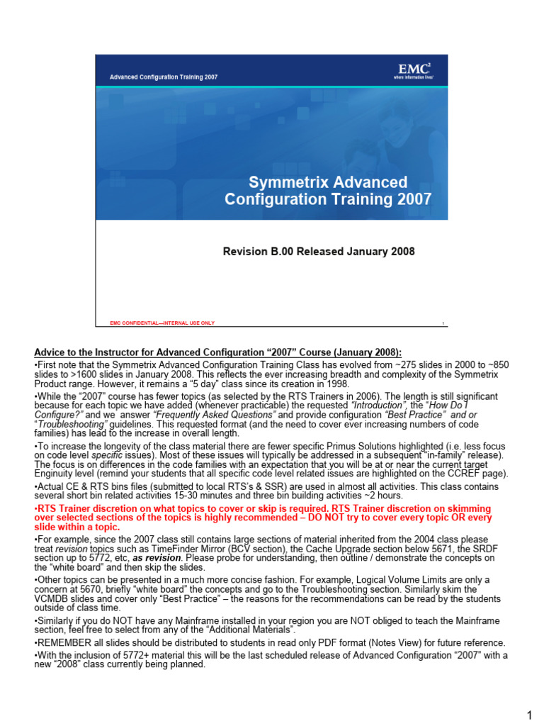 Advanced Configuration Training 2007 | PDF | Computer Hardware ...
