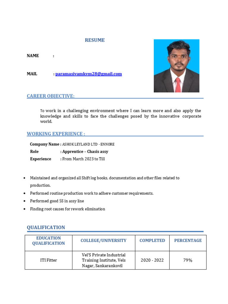 Paramasivam Resume | PDF