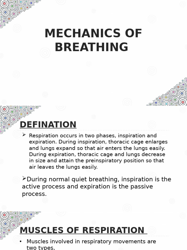 Physiology - Mechanics of Breathing | PDF | Lung | Exhalation