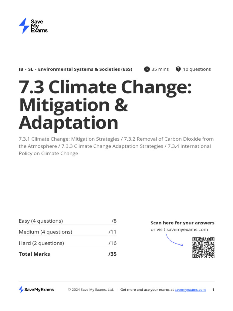 Climate Change Mitigation & Adaptation Strategies | PDF | Climate ...