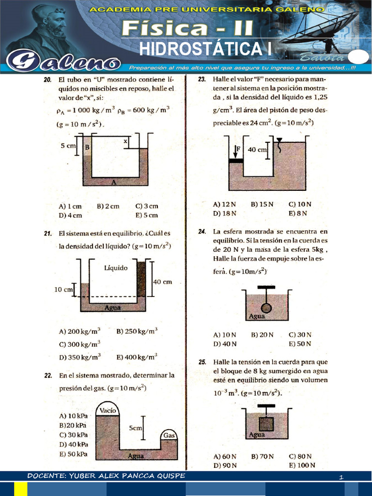 Hidrostatica Seminario | PDF