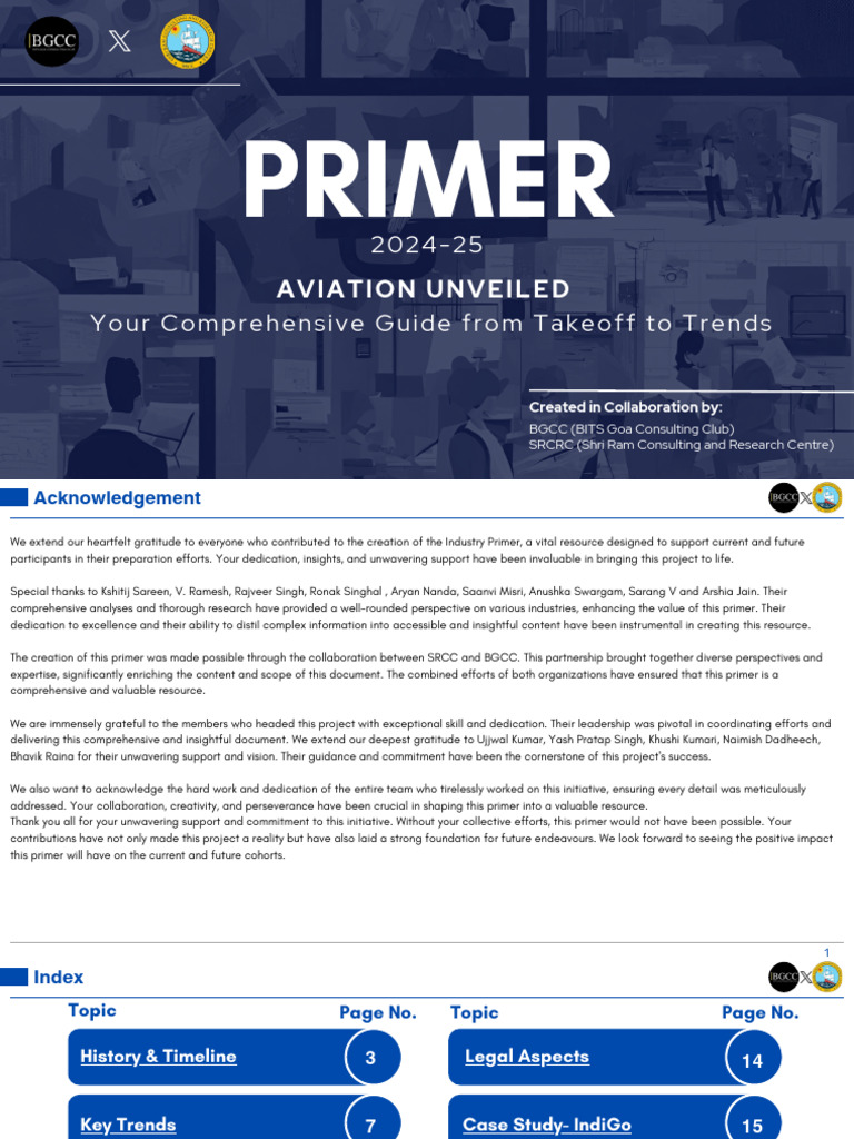 Industry Primer - SRCRC X BGCC | PDF | Airlines | Air Traffic Control