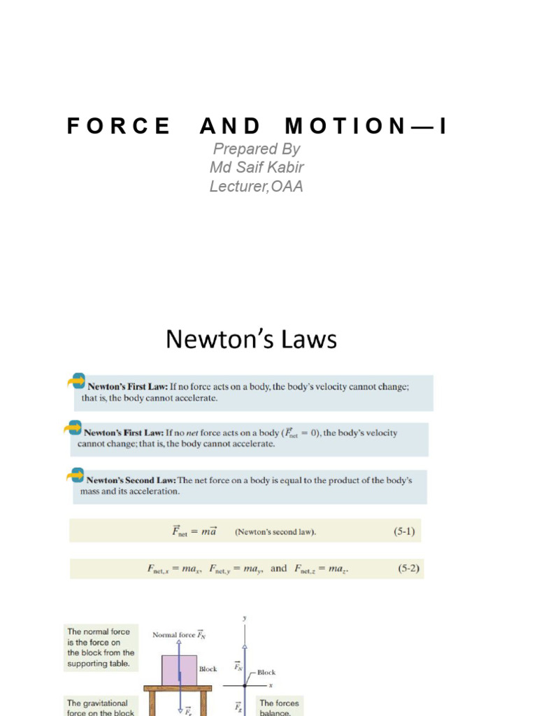 Force and Motion I Updated Final | PDF