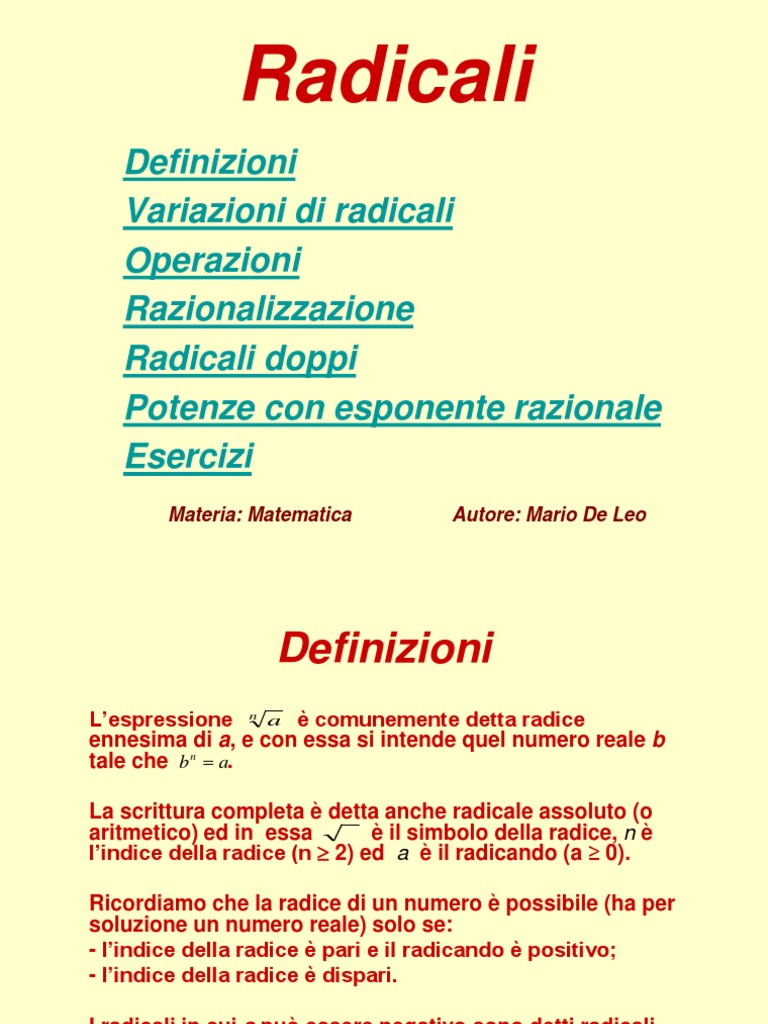 Radicali | PDF