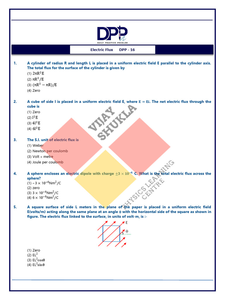 SI Unit and Calculations of Electric Flux | PDF