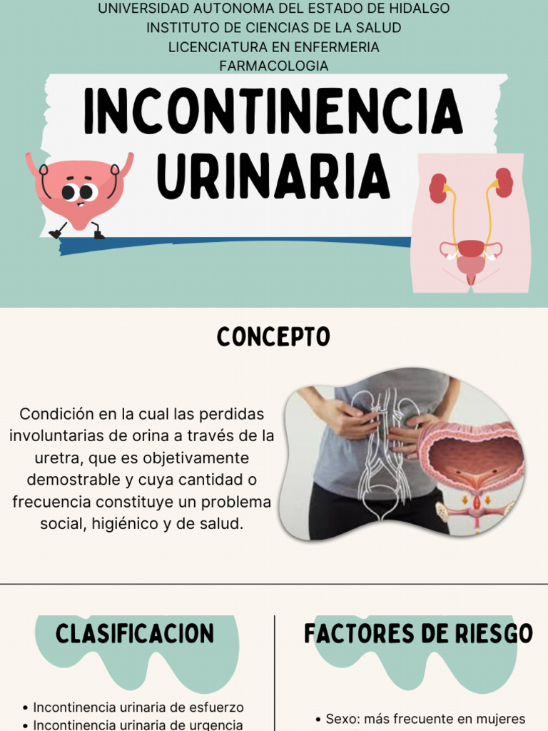 Incontinencia Urinaria: Clasificación y Tratamiento | PDF | Medicina ...