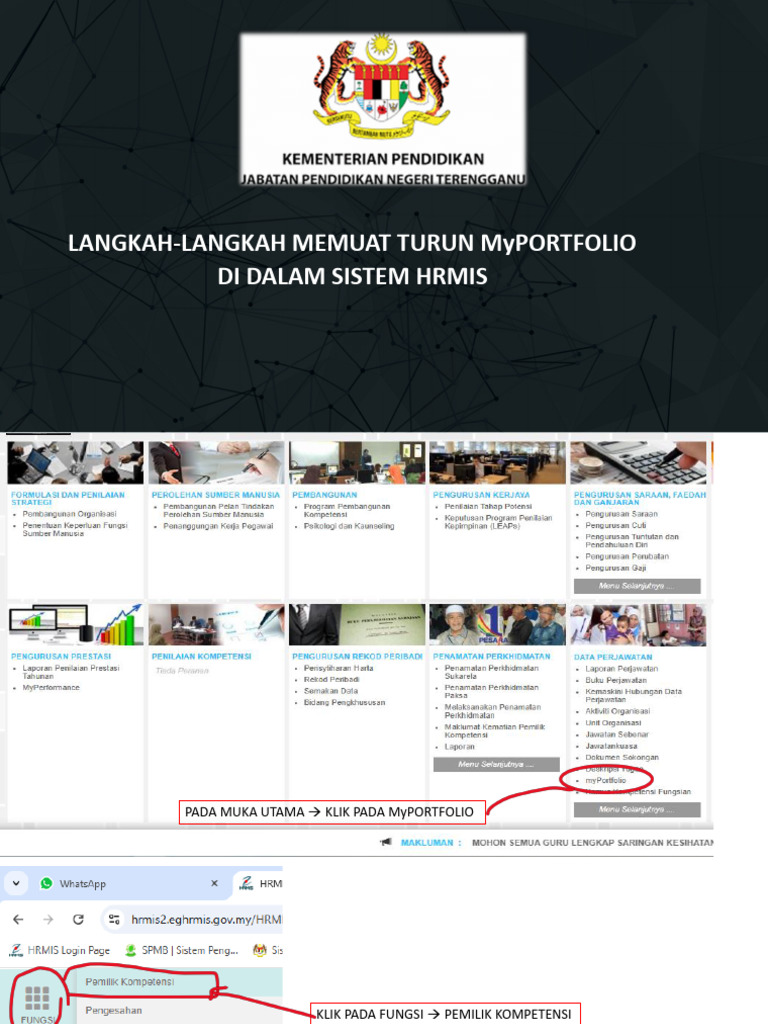 Cara-Cara Muat Turun Myportfolio Hrmis | PDF