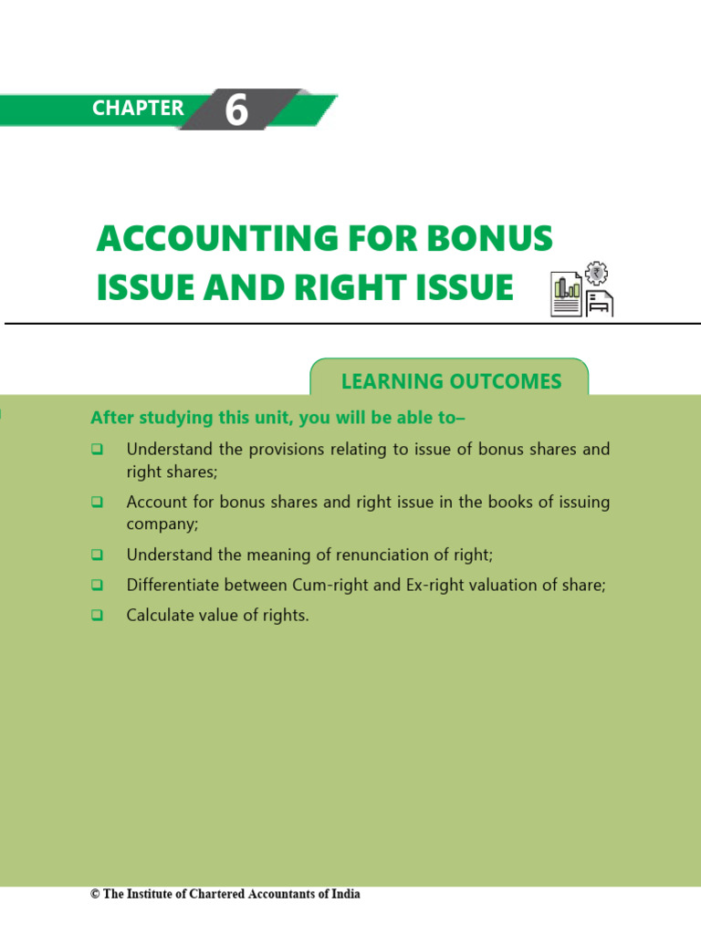 Accounting for Bonus and Rights Issues | PDF | Debits And Credits ...