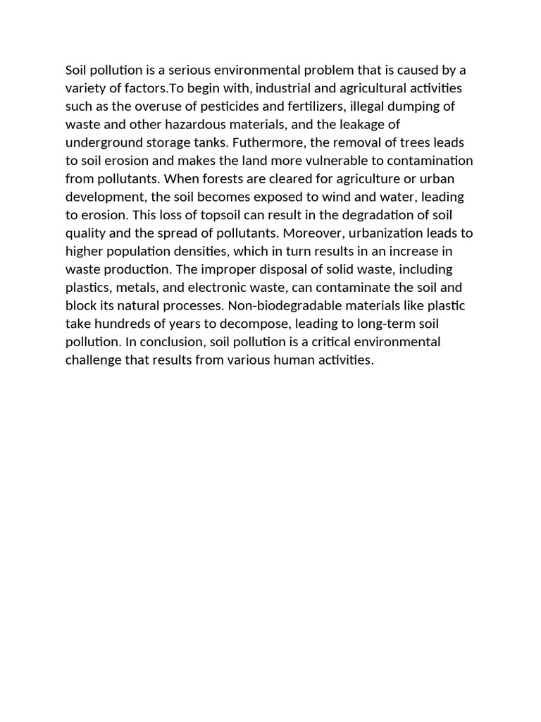 Causes of Soil Pollution | PDF