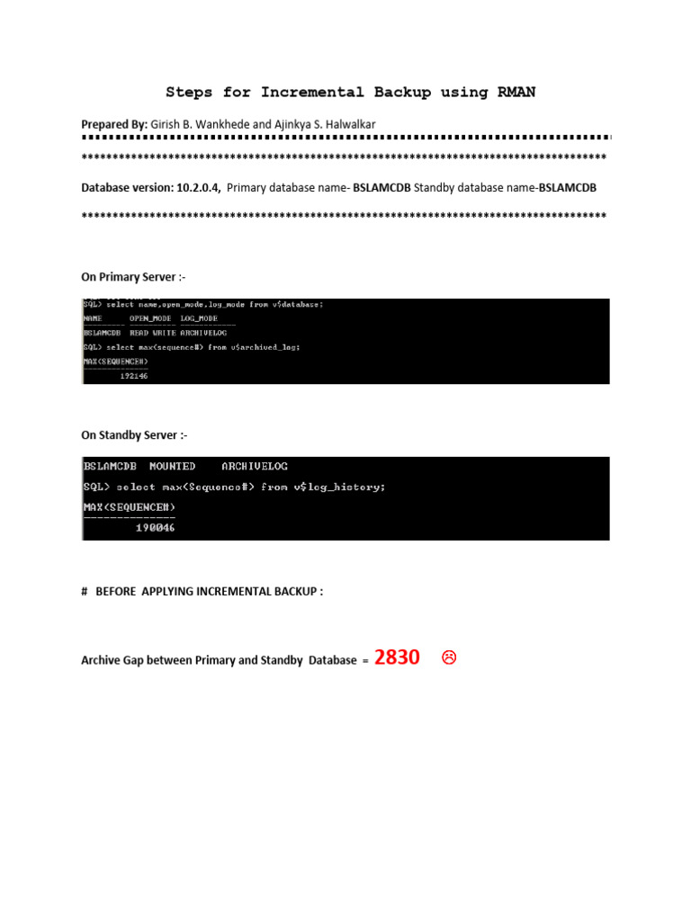 Recover Standby Database | PDF | Backup | Databases