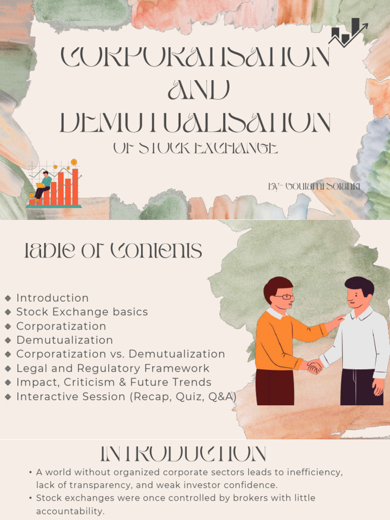 Demutualization and Corporatization Overview | PDF | Stock Exchange ...