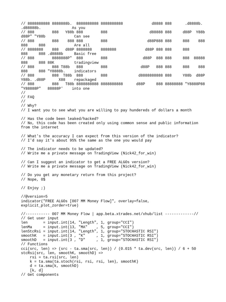 FREE ALGOs (007 MM Money Flow) | PDF