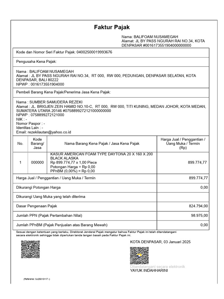Contoh Faktur Pajak | PDF