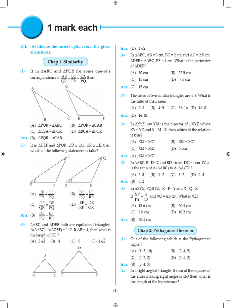 Geometry Practice Questions and Answers | PDF | Circle | Elementary ...