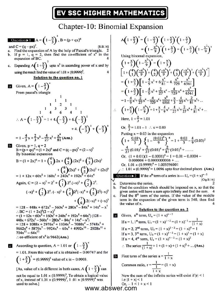 Chapter 10 - Binomial Expansion | PDF