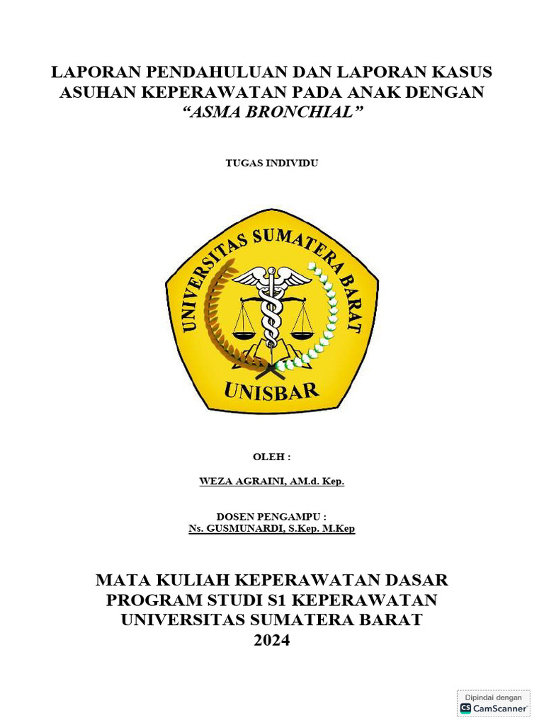 Tugas KD LP & LK Asma Bronchial Weza Agraini AJ Kep 1 | PDF