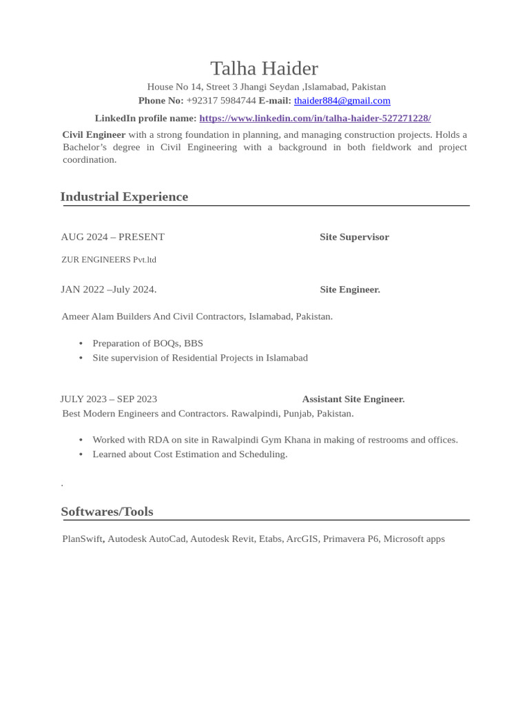 Talha CV | PDF