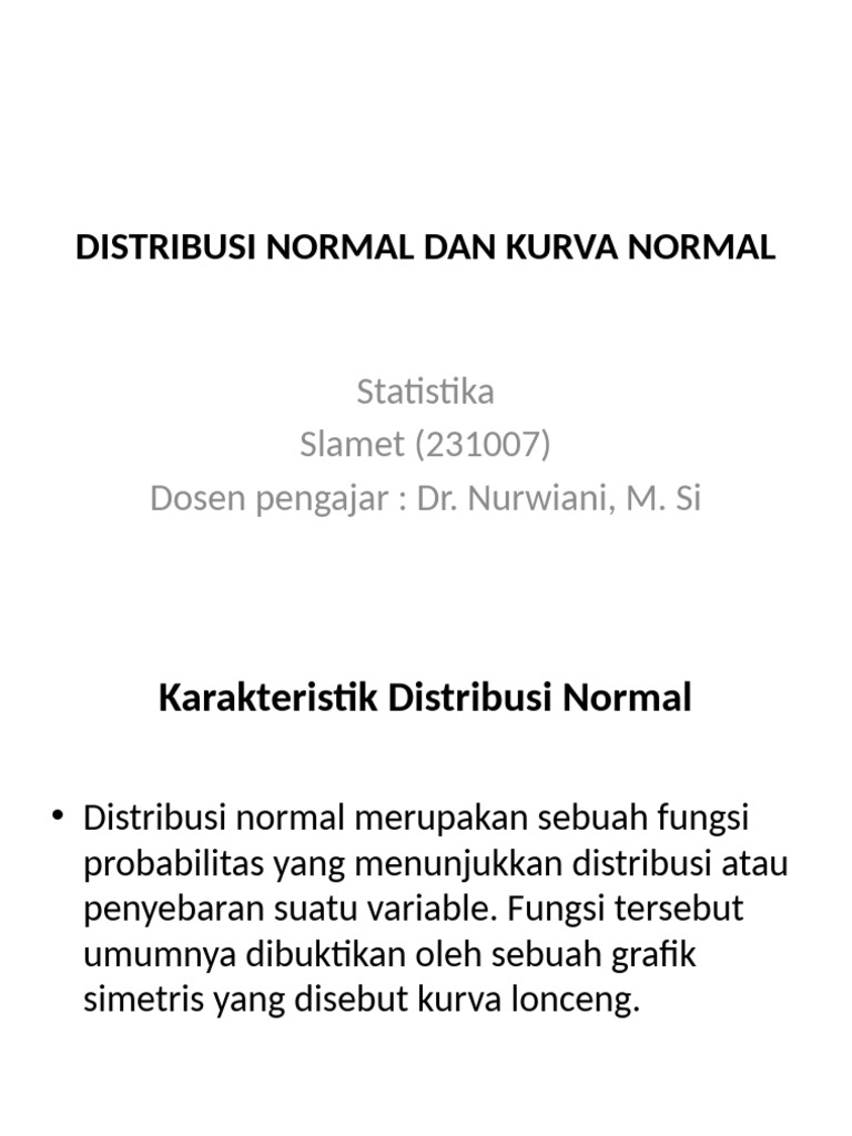 Distribusi Normal Dan Kurva Normal | PDF