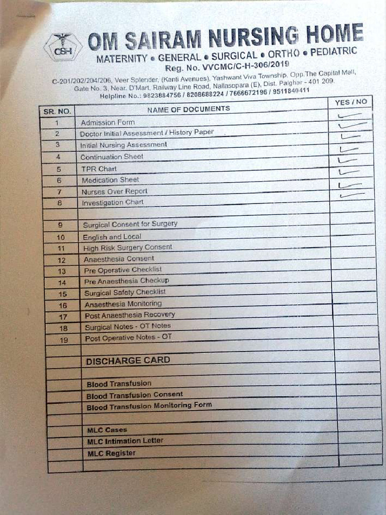 Admission Sheet Assessment | PDF