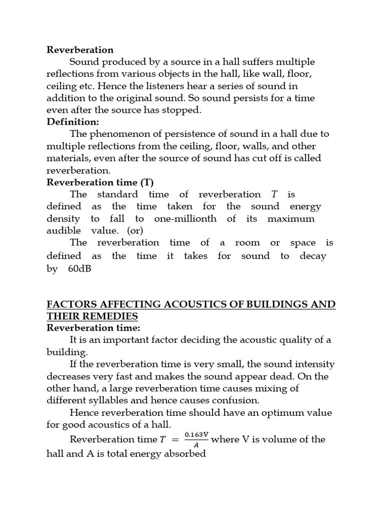 Factors Affecting Acoustics | PDF | Sound | Classical Mechanics