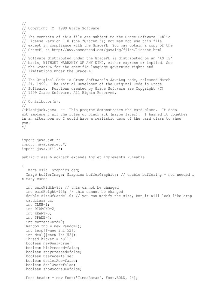 Blackjack | PDF | Java (Programming Language) | C (Programming Language)