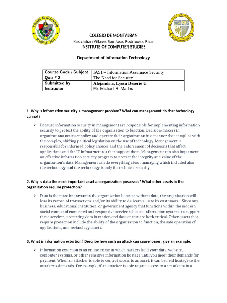 IAS1 - Information Assurance Security | PDF | Transmission Control Protocol | Password