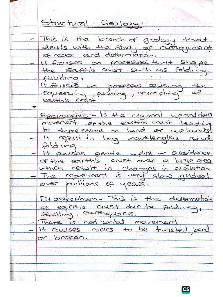 Geology Notes - Structural Geology | PDF
