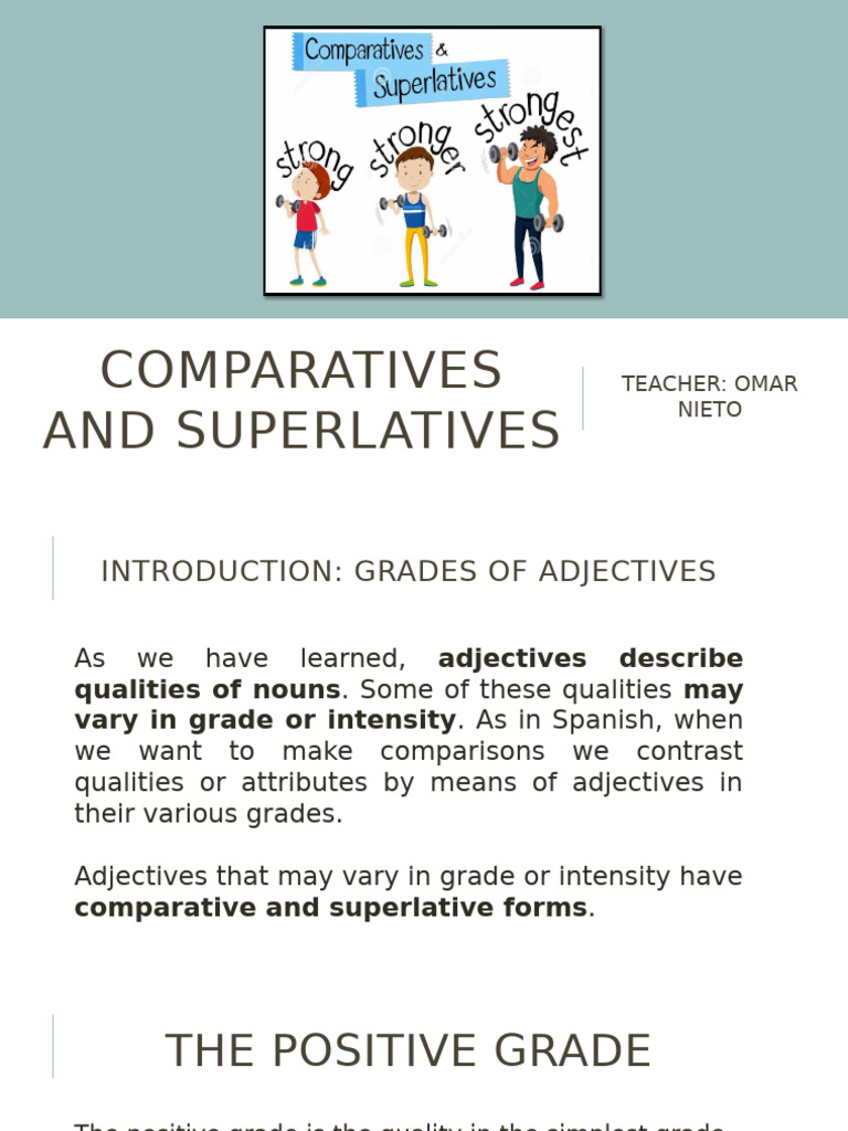 Comparatives and Superlatives | PDF | Adjective | Linguistic Morphology