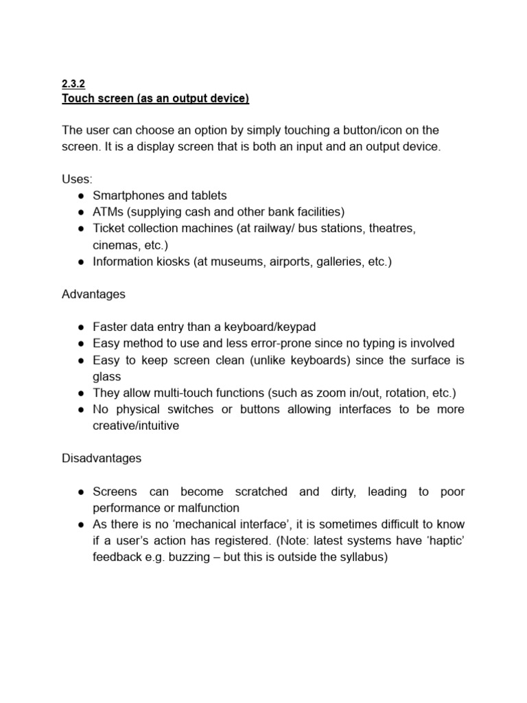 Chapter 2 Touchscreen & Projector | PDF | Touchscreen | Input/Output