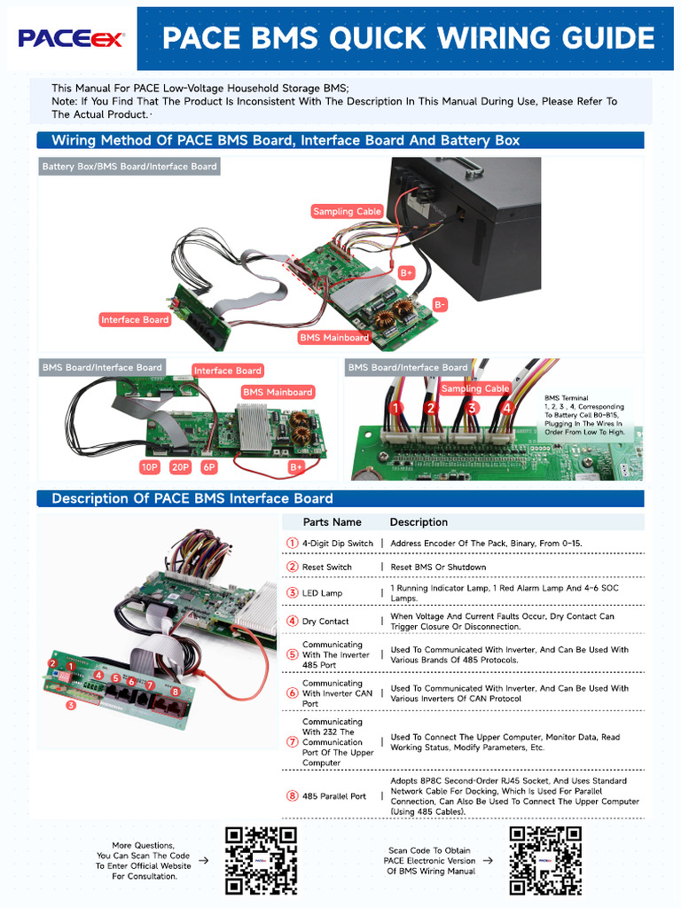 PACE BMS Quick Wiring Guide | PDF | Electrical Connector | Manufactured ...