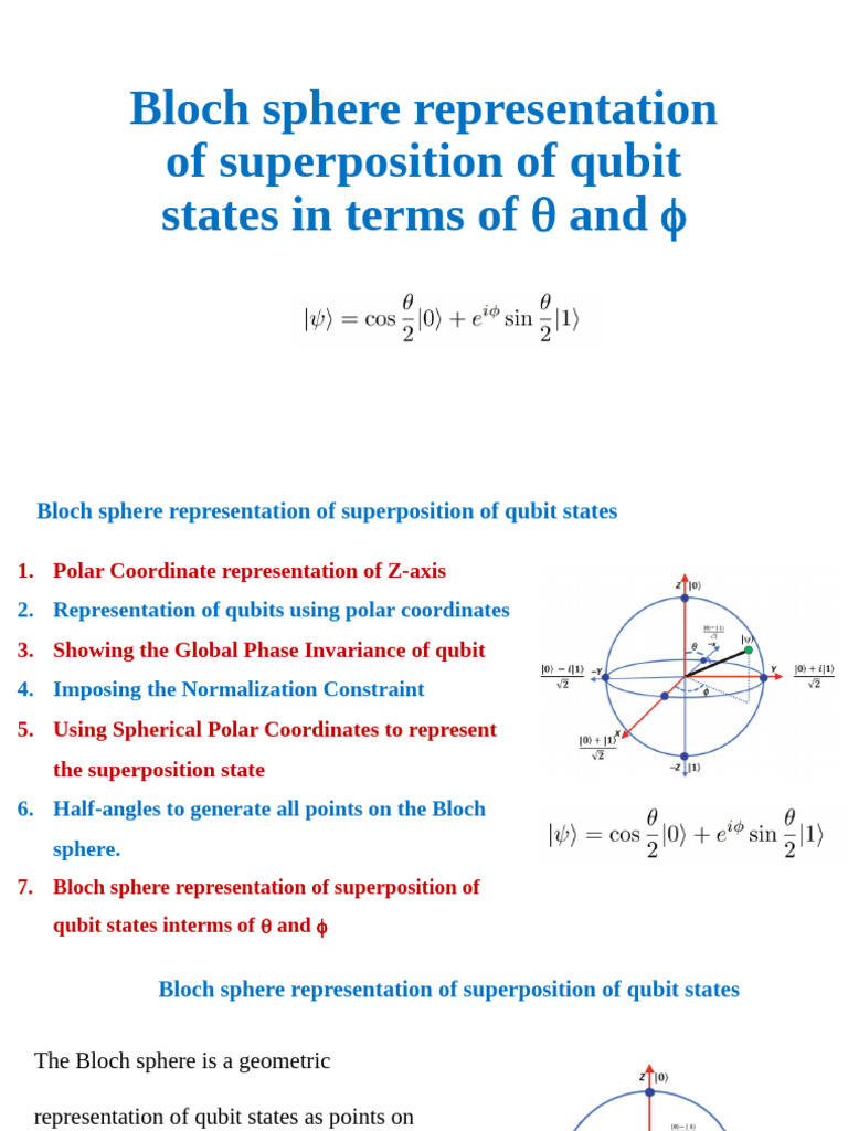Boch Sphere Reporesentation of Quibits On Unit Sphere | PDF ...