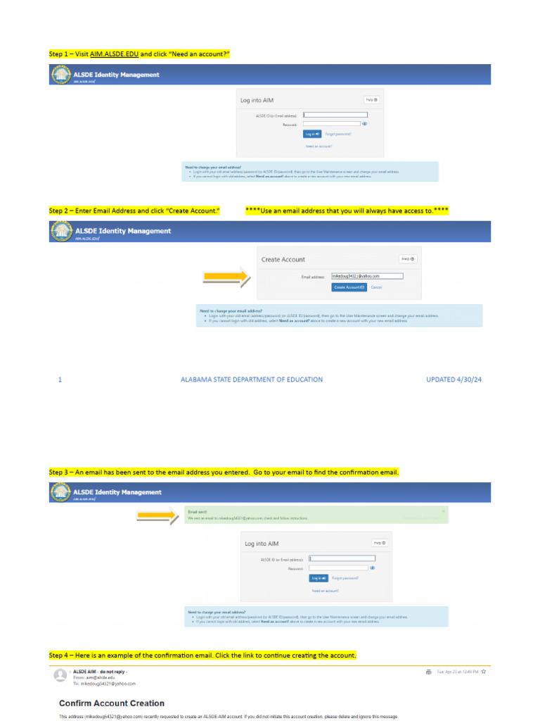 AIM+Account+Instructions | PDF | Demography | Cyberwarfare