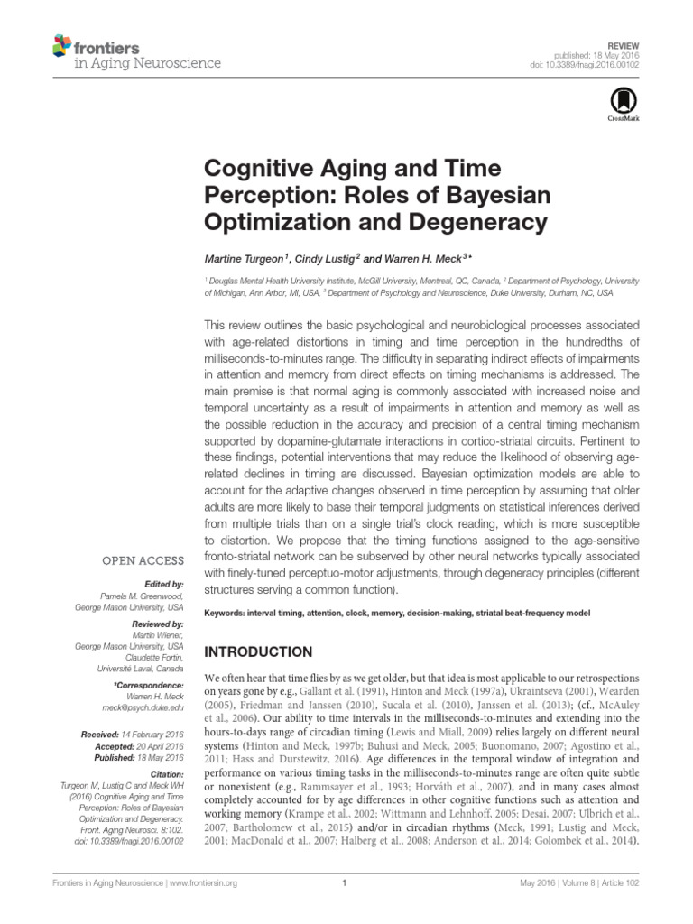 PAPER 7 Cognitive Aging and Time Perception Roles of Bayesian ...