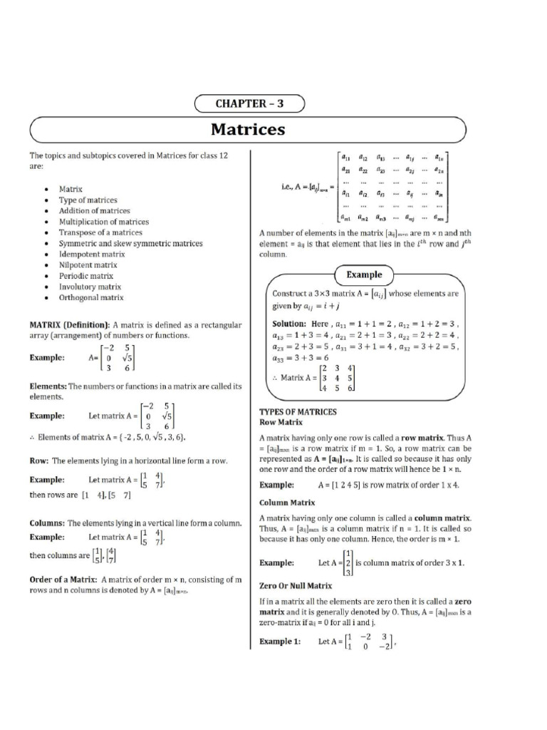 Matrices | PDF