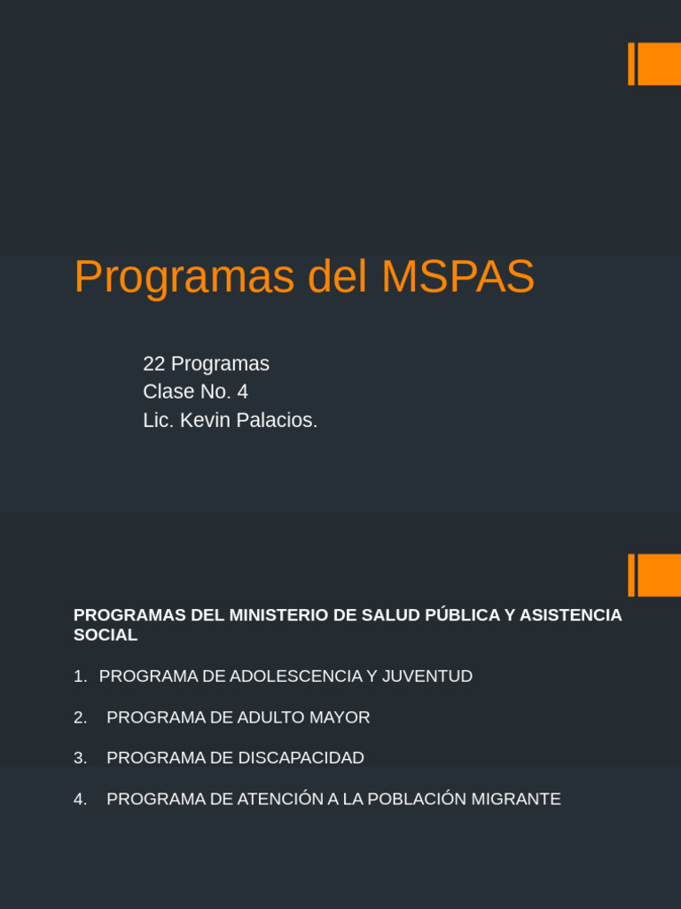 Clase No. 4 Programas Del MSPAS | PDF