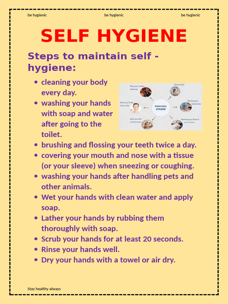 Self Hygiene | PDF