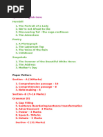 Class 11 English Blueprint 2025-26 | PDF