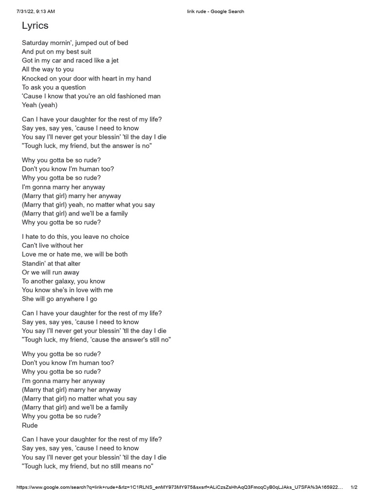 Lirik Rude | PDF