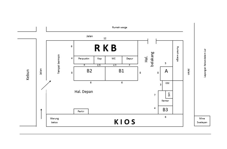 Denah dan Site Plan TK ABA Kebondalem Lor | PDF